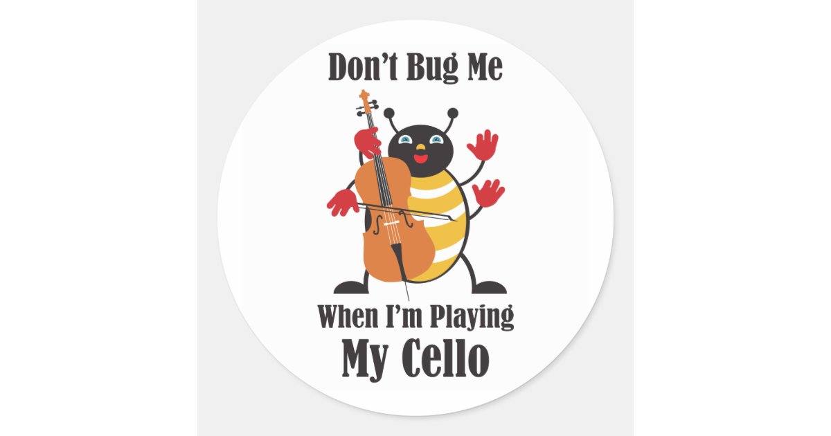 Cello Bug Classic Round Sticker | Zazzle