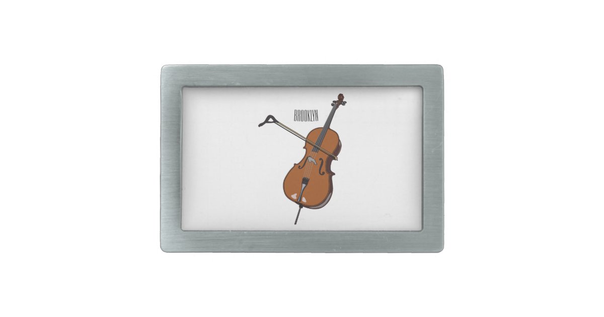 Cello cartoon illustration belt buckle | Zazzle