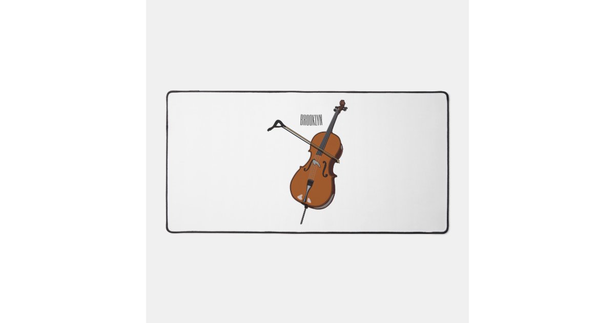 Cello cartoon illustration desk mat | Zazzle