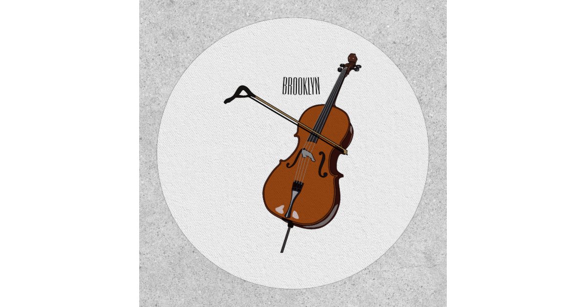 Cello cartoon illustration patch | Zazzle