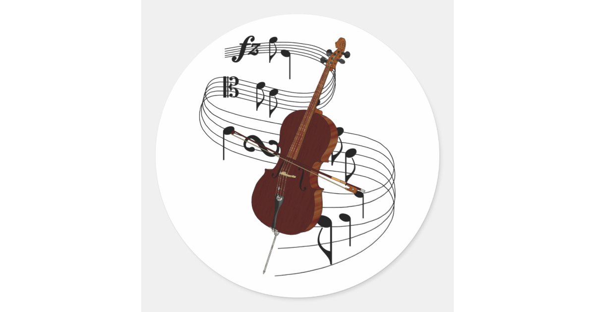 Cello Classic Round Sticker | Zazzle
