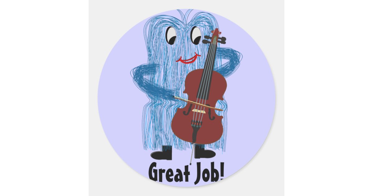 Cello - Get a Warm Fuzzy Feeling Classic Round Sticker | Zazzle