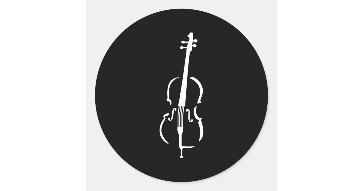 Cello Instrut Classic Round Sticker | Zazzle