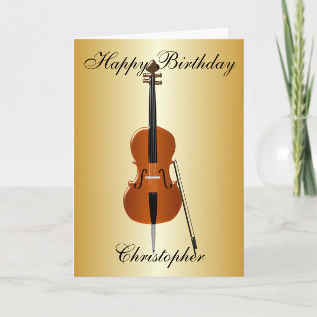 Cello Just Add Name Birthday Card | Zazzle