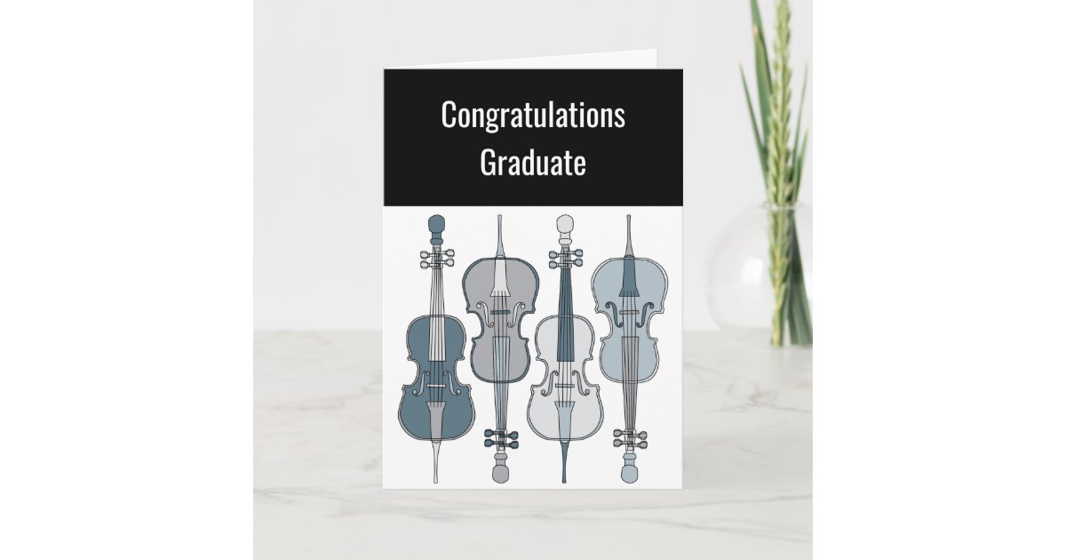 Cello Pattern Graduation Card | Zazzle