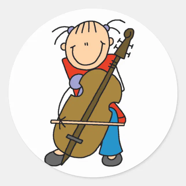 Cello Player Stickers Sticker | Zazzle