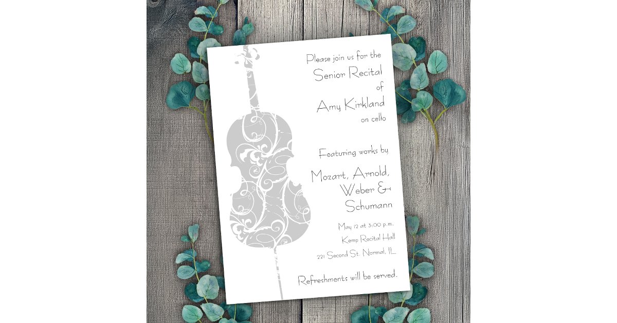 Cello Recital Invitation | Zazzle