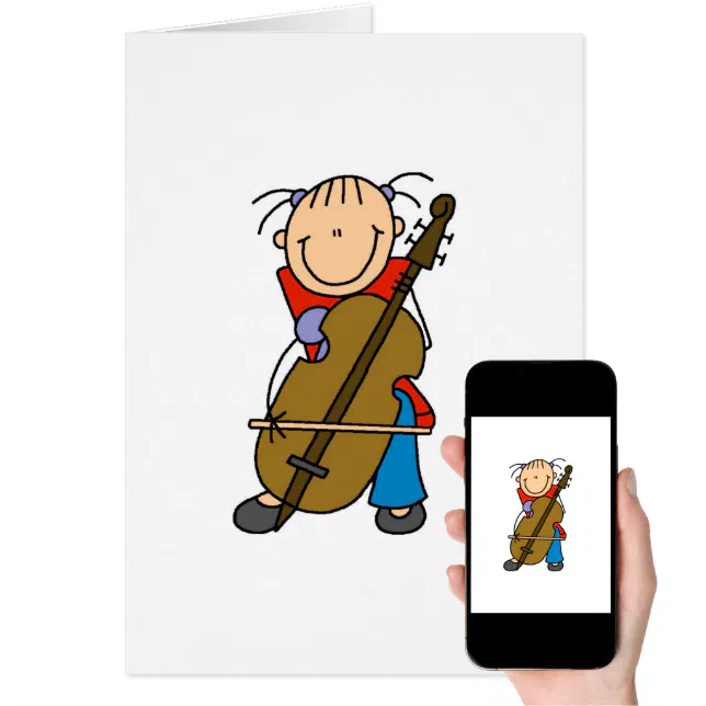 Cello Stick Figure Card | Zazzle
