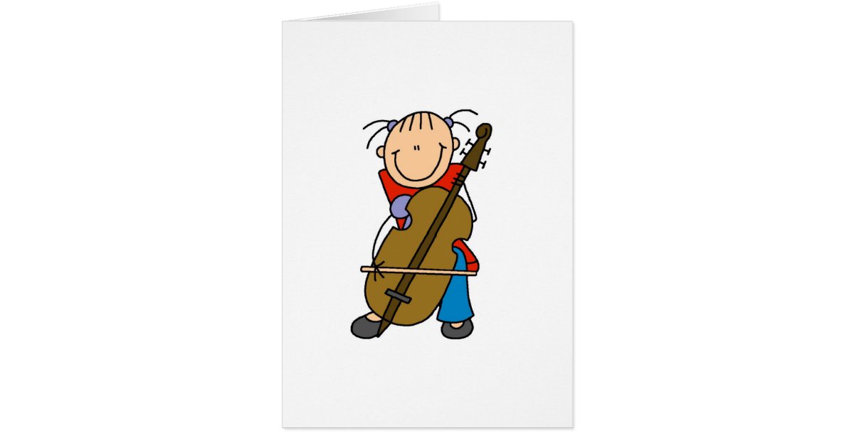 Cello Stick Figure Card | Zazzle