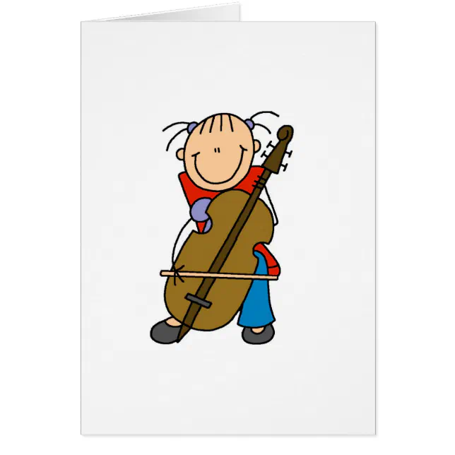 Cello Stick Figure Card | Zazzle