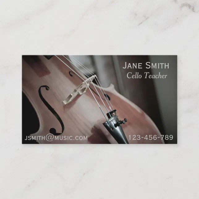 Cello Teacher String instrument music tutor Business Card | Zazzle