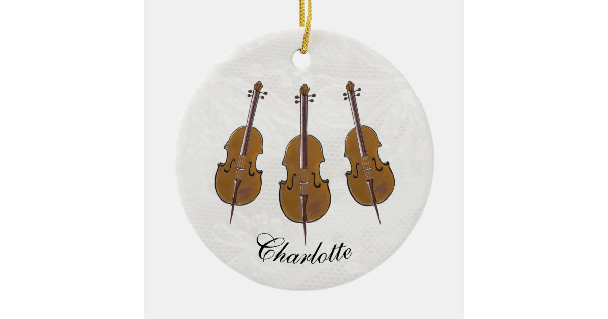 Cello trio personalized ceramic ornament | Zazzle