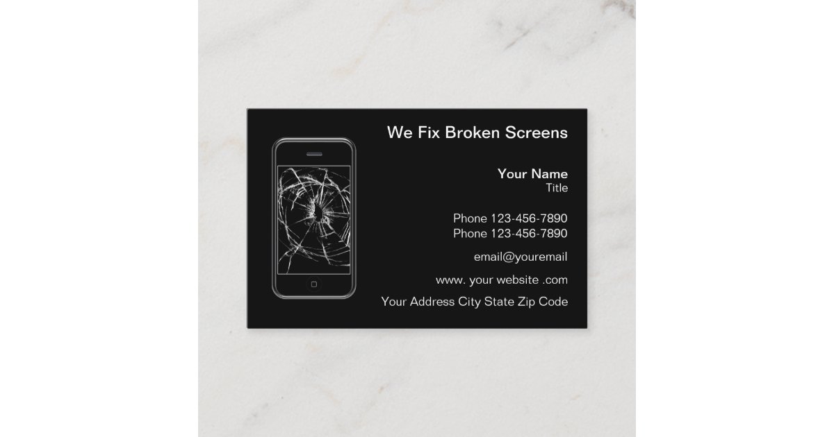 Cellphone And Device Repair Business Card | Zazzle