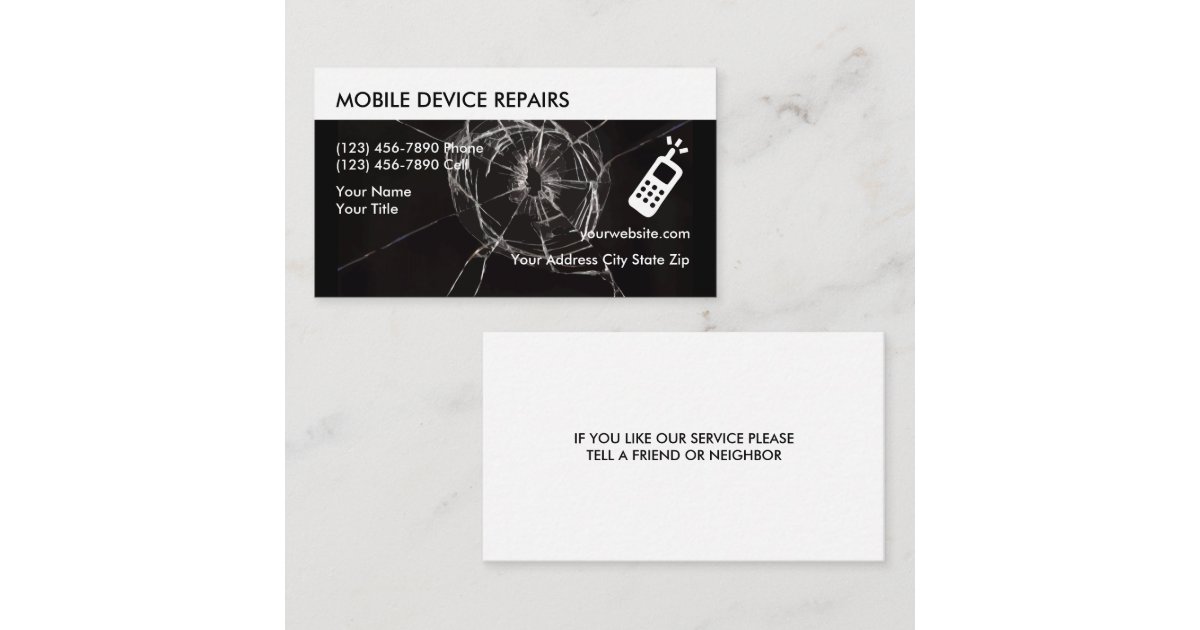 Cellphone Repair Business Cards | Zazzle