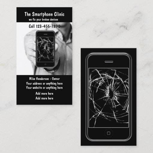 Cellphone Repair Services Business Card | Zazzle