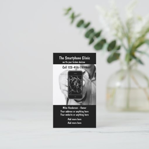 Cellphone Repair Services Business Card | Zazzle