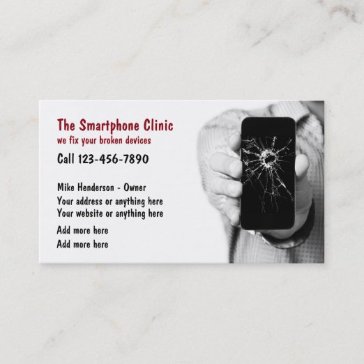 Phone Repair Business Cards - Business Card Printing | Zazzle