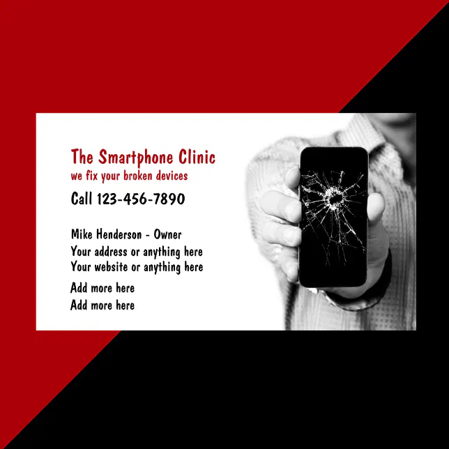 Cellphone Repair Services Business Card | Zazzle