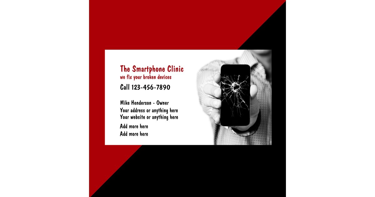 Cellphone Repair Services Business Card | Zazzle