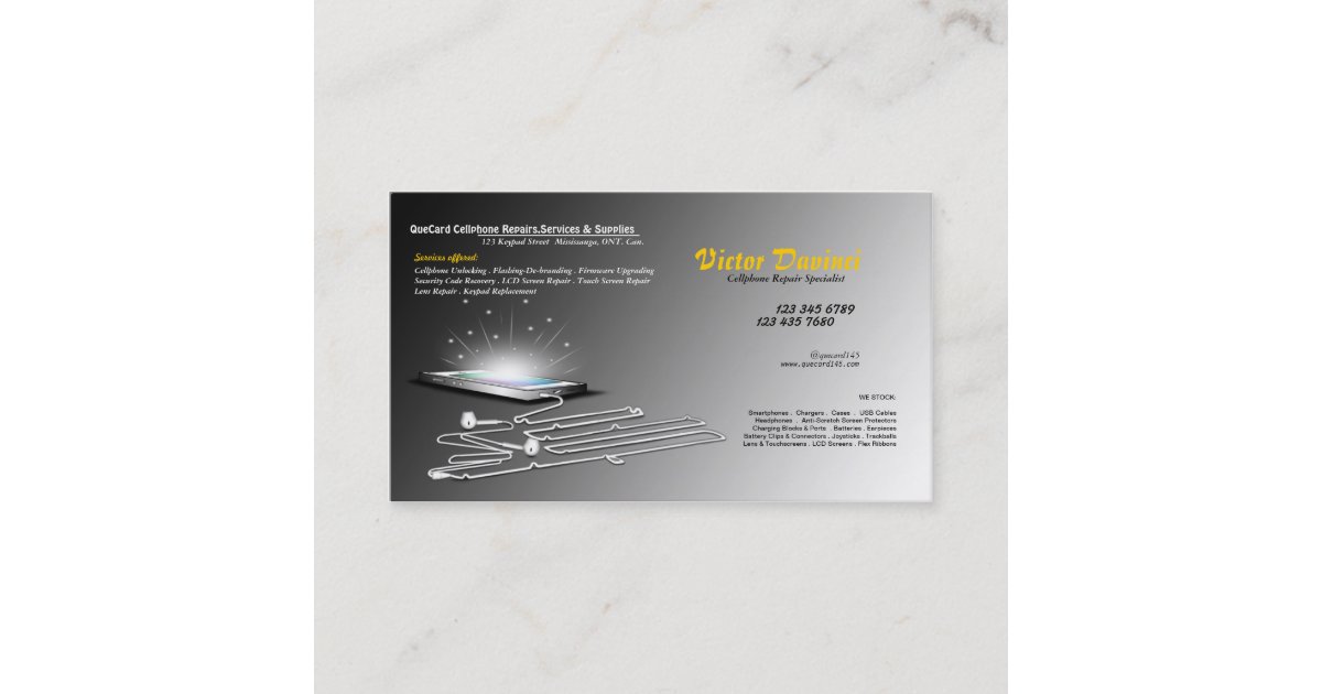 Cellphone Unlocker/Repair/Servicing Business Card | Zazzle