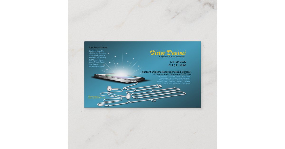 Cellphone Unlocker/Repair/Servicing Business Card | Zazzle