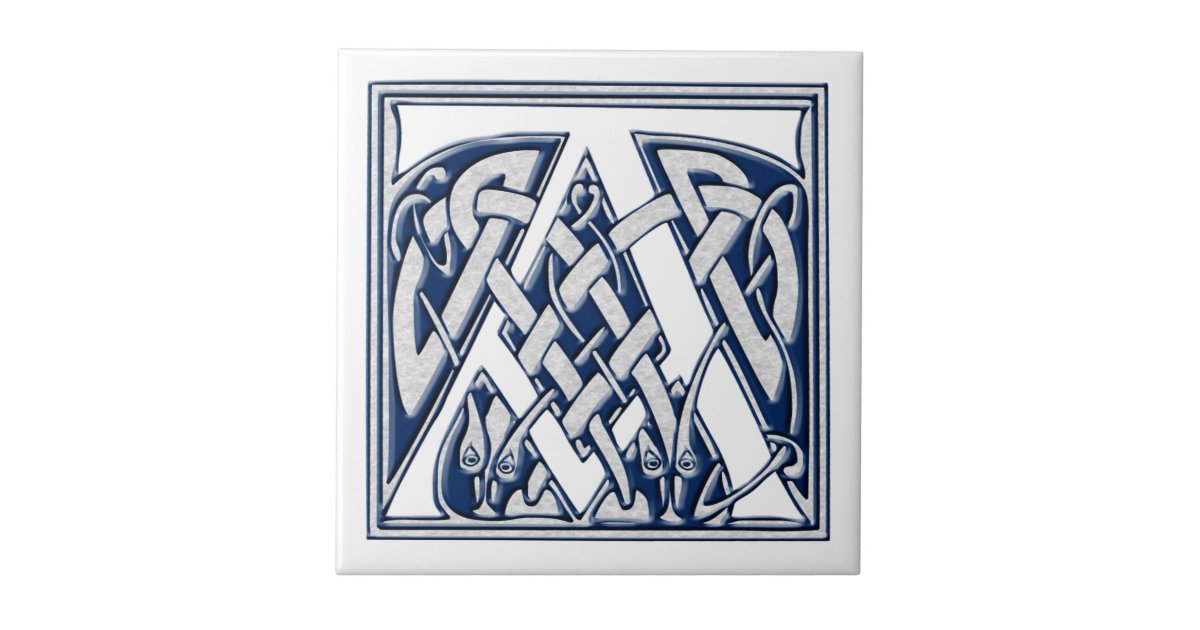 Celtic A Monogram Ceramic Tile | Zazzle