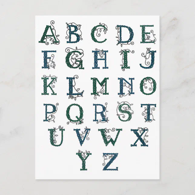 Celtic Alphabet postcard | Zazzle