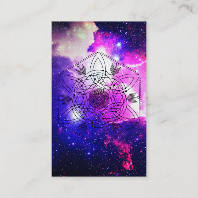 Celtic Aztec Tribal Boho Galaxy Nebula Business Card | Zazzle