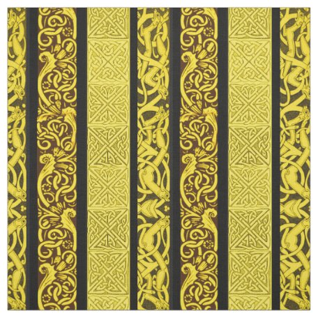 Celtic Borders in Gold Fabric | Zazzle