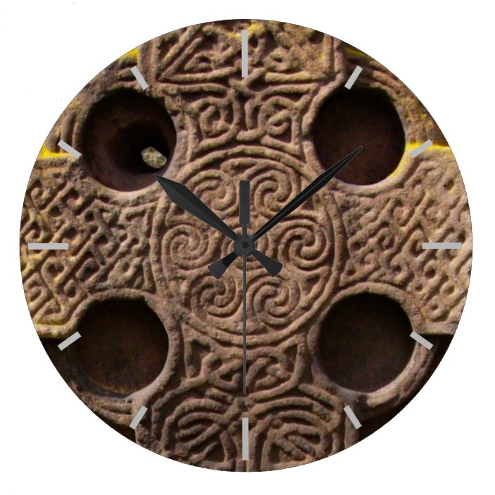 Celtic carved cross large clock | Zazzle.com