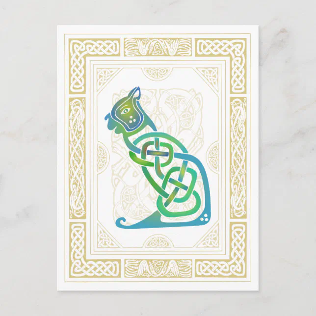 Celtic Cat Postcard | Zazzle