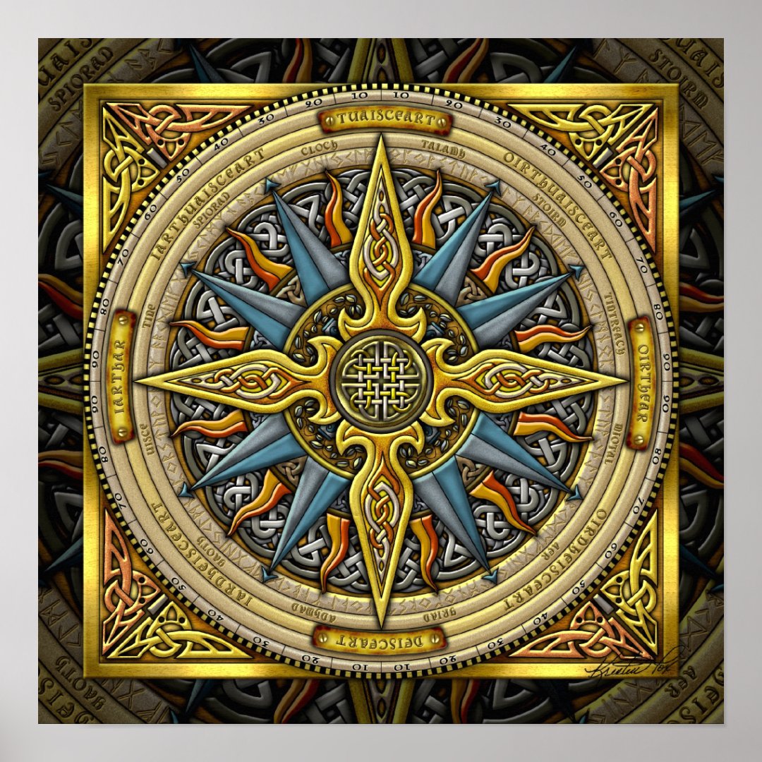 Celtic Compass FIne Art Poster | Zazzle