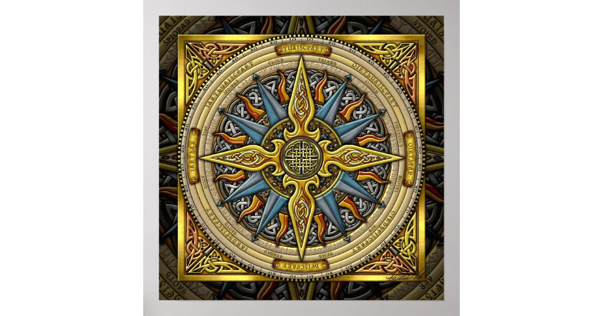 Celtic Compass FIne Art Poster | Zazzle