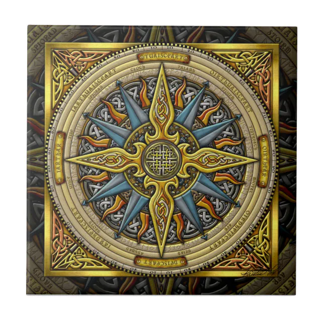 Celtic Compass Tile | Zazzle