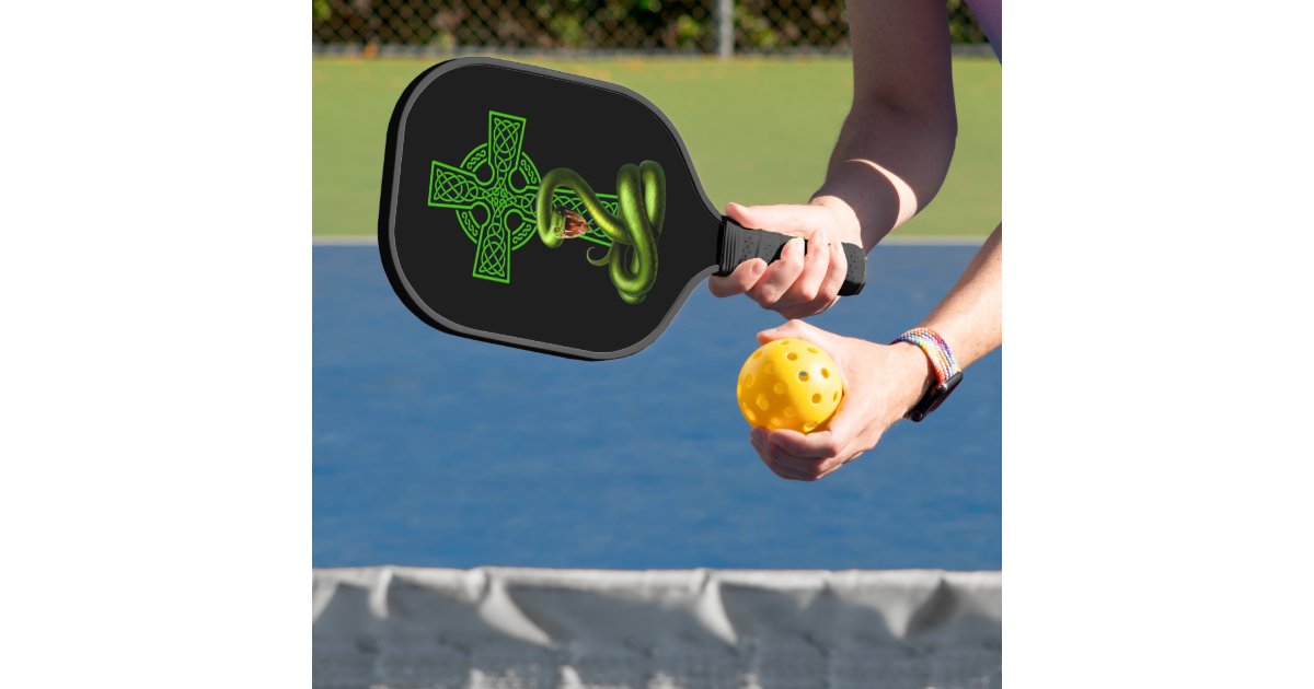 Celtic Cross And Green Snake Irish Pride Pickleball Paddle | Zazzle