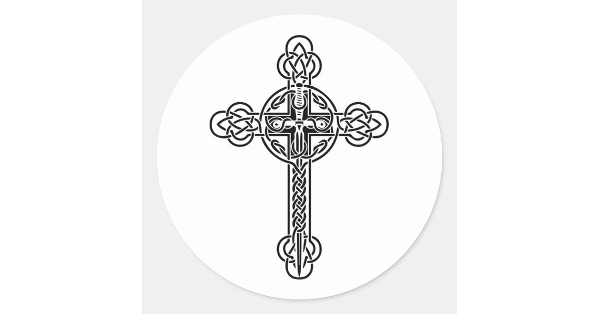 Celtic cross classic round sticker | Zazzle