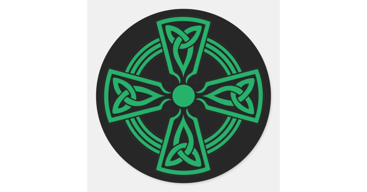 Celtic Cross Classic Round Sticker | Zazzle