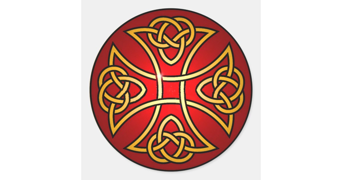 Celtic cross classic round sticker | Zazzle