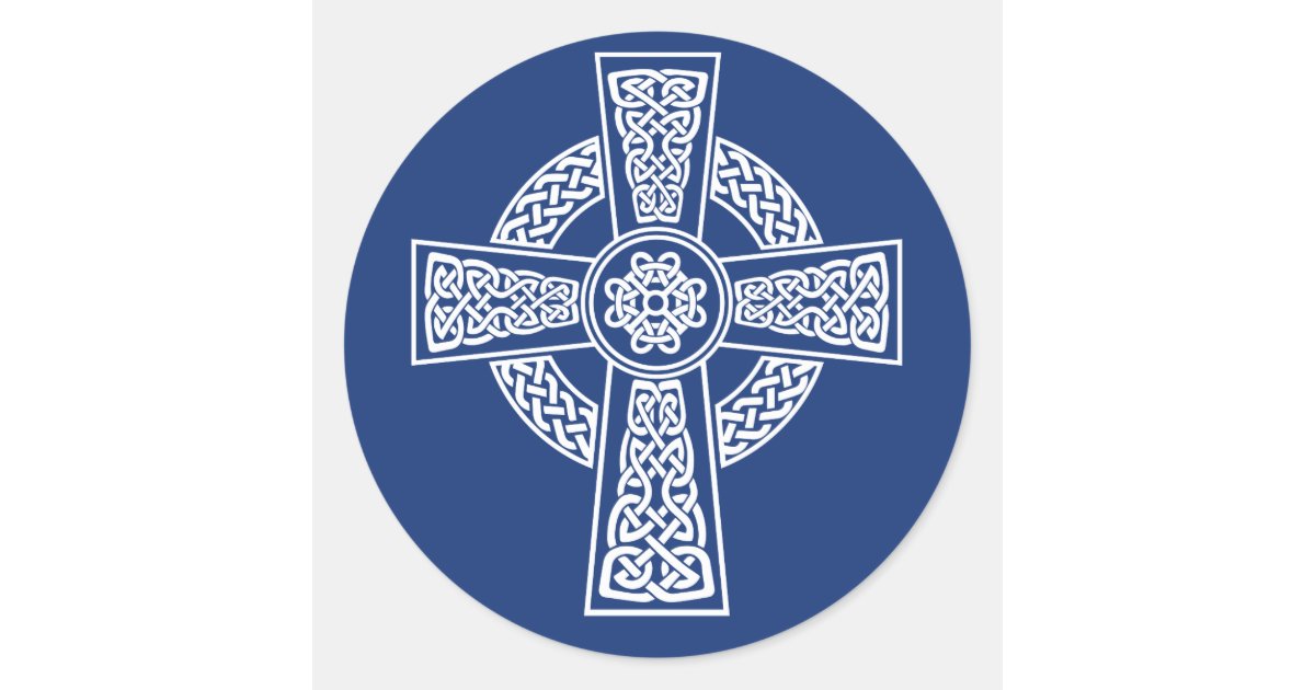 Celtic cross classic round sticker | Zazzle