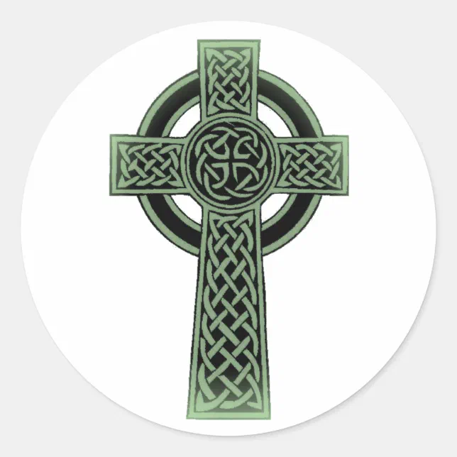 Celtic Cross Classic Round Sticker | Zazzle