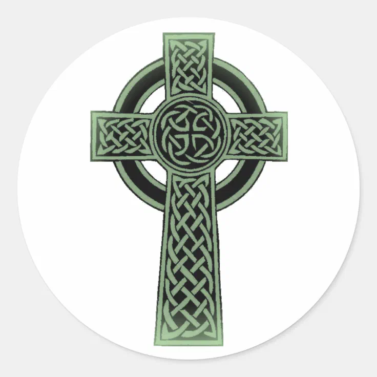 Celtic Cross Classic Round Sticker | Zazzle