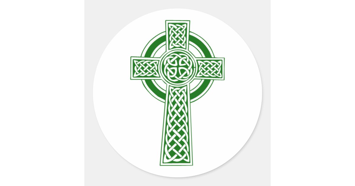 Celtic Cross round sticker | Zazzle