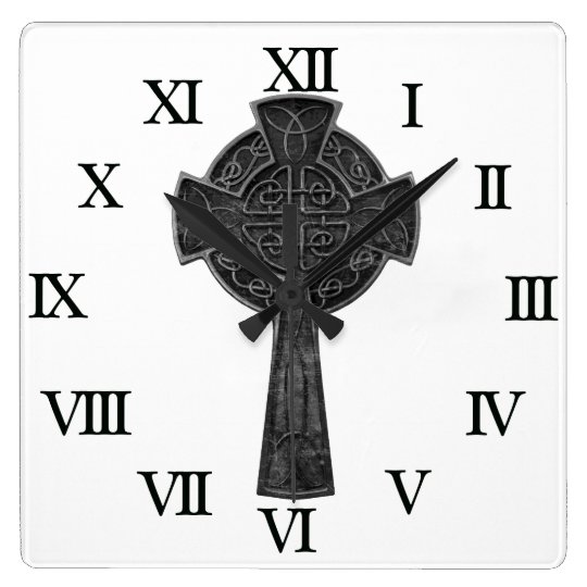 Celtic Cross Square Wall Clock | Zazzle.com