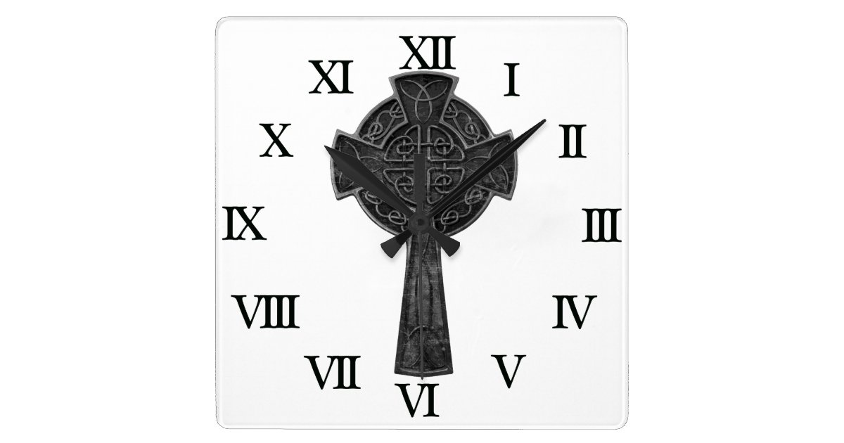 Celtic Cross Square Wall Clock | Zazzle.com