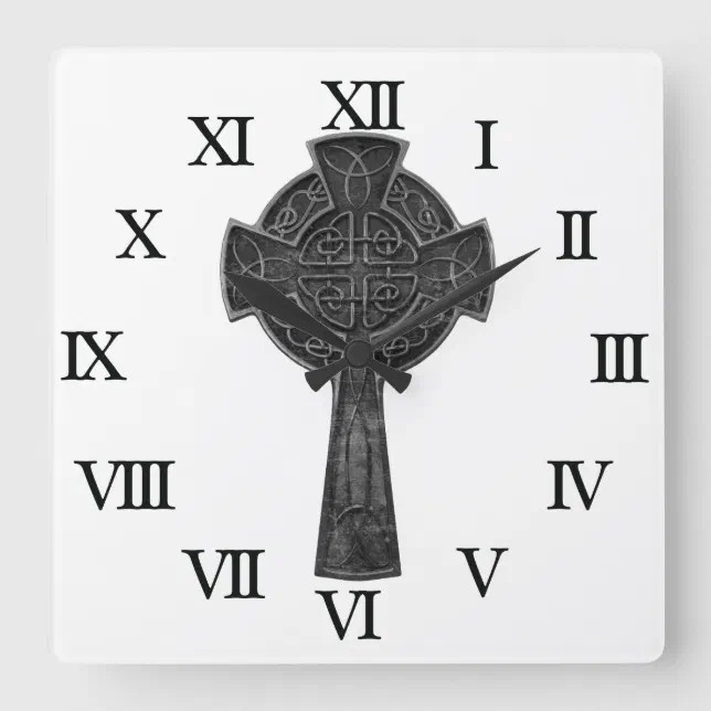 Celtic Cross Square Wall Clock | Zazzle
