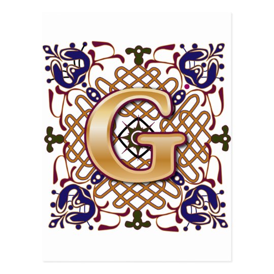 Celtic Design Letter G Postcard | Zazzle.com