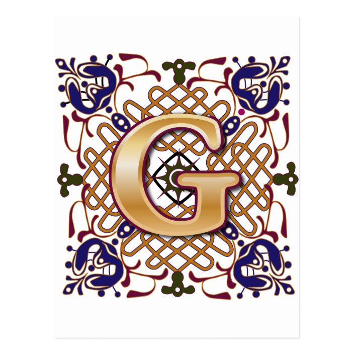 Celtic Design Letter G Postcard | Zazzle.com