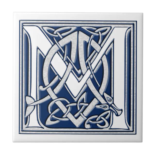 Celtic Dragon Initial M Ceramic Tile | Zazzle