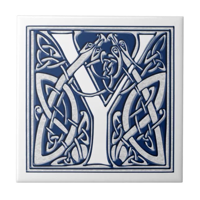 Celtic Dragon Initial Y Tile | Zazzle