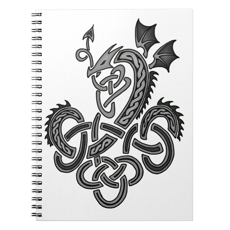 Celtic Dragon - Silver Notebook | Zazzle
